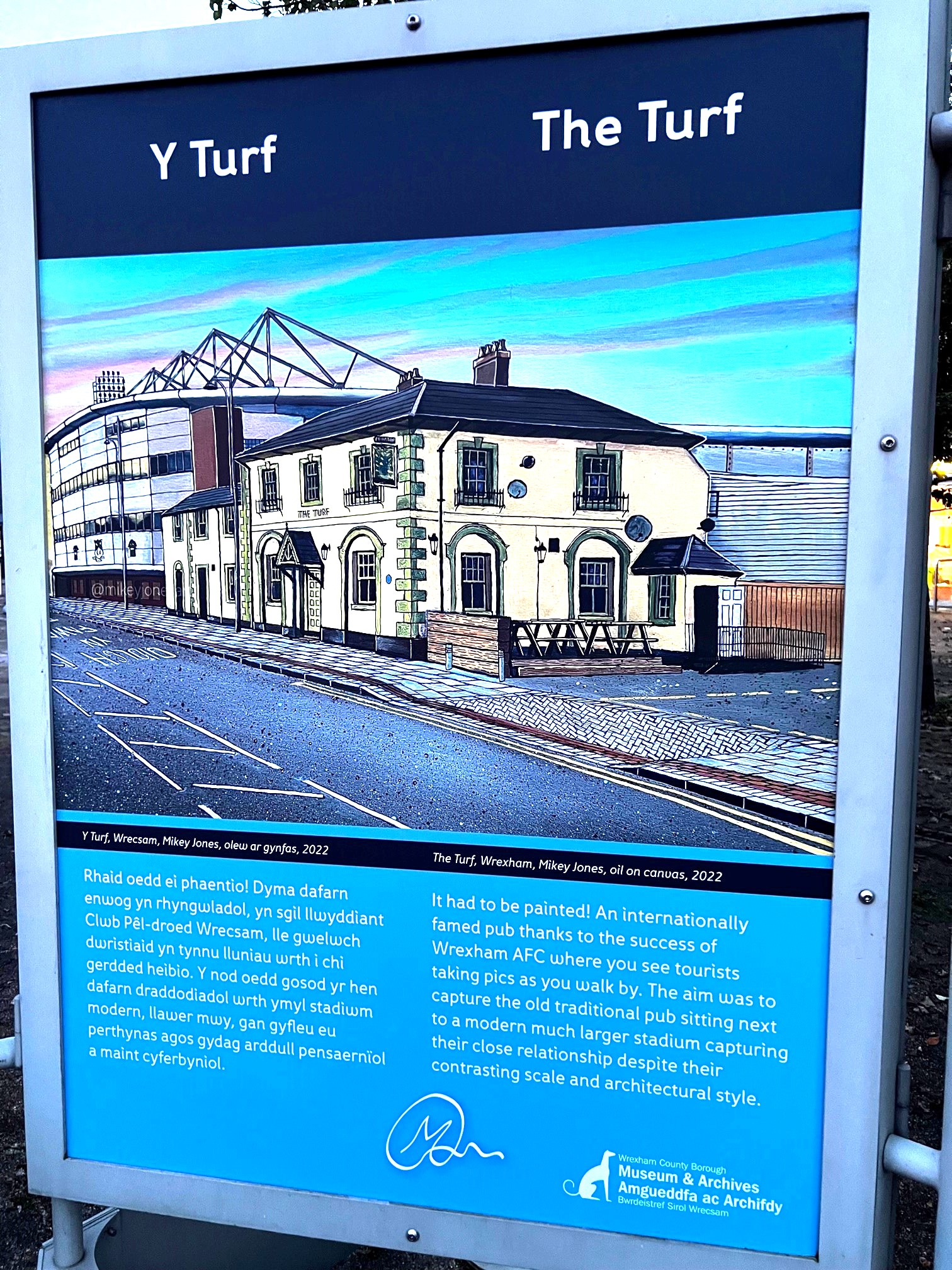 A landmark display on museum forecourt - Wrexham Heritage
